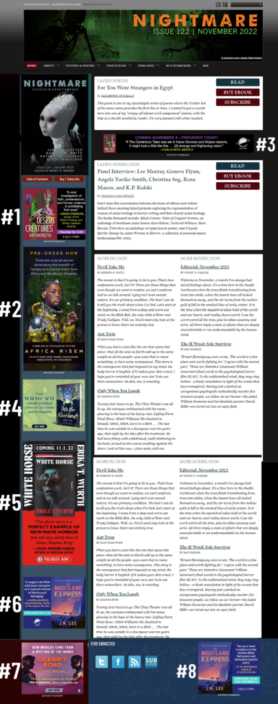 Advertising - Nightmare Magazine